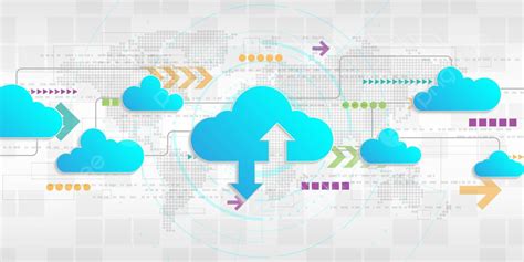 Internet Data Upload Displayed On Cloud Interface Circuit Computer