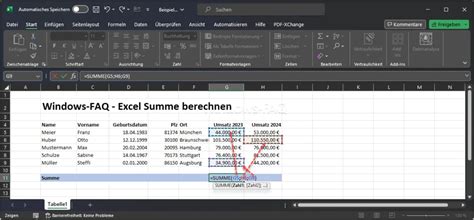Excel Summe Summenfunktion Einfach Erklärt Windows Faq