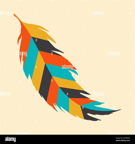 Vector Feathers With Typical Apache Tribal Patterns Stock Vector Image