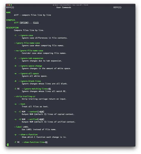 Linux Commands Diff