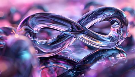 Colorful Abstract Infinity Symbol With Glassy Texture Stock Image