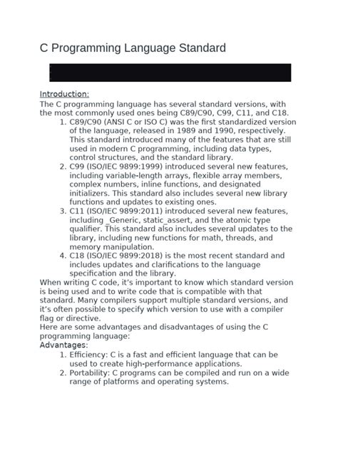 1st Unit C Pdf C Programming Language Integer Computer Science