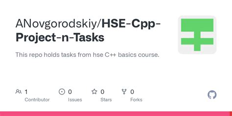 Github Anovgorodskiy Hse Cpp Project N Tasks This Repo Holds Tasks
