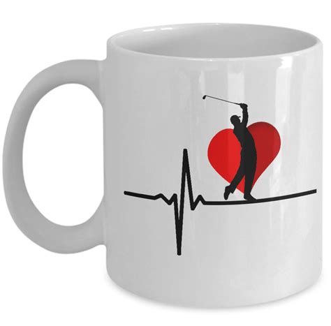 Golf Coffee Mug Golfer Heartbeat Golf Ts For Men Funny Golf T