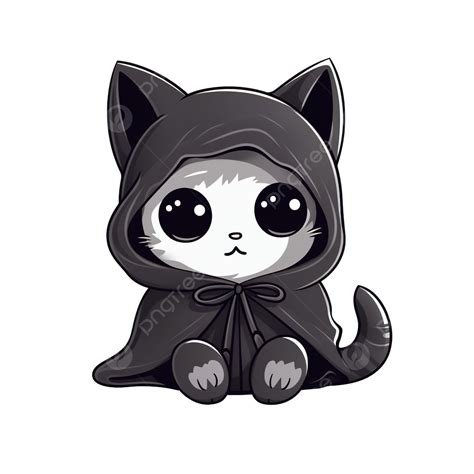 만화 귀여운 손 그리기 유령 포옹 검은 고양이 할로윈 데이 벡터 유령 만화 귀신 할로윈 유령 Png 일러스트 및 이미지 에