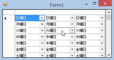 DataGridViewの列にコンボボックスを表示する NET Tips VB NET C