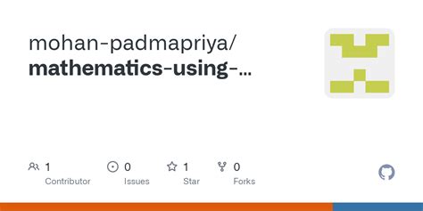 GitHub Mohan Padmapriya Mathematics Using Python Fellowship