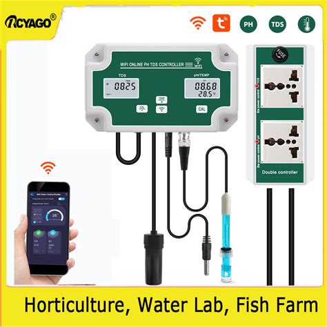 RCYAGO New Digital Bluetooth Tuya APP In PH TDS Controller PH TDS Temperature Water Quality