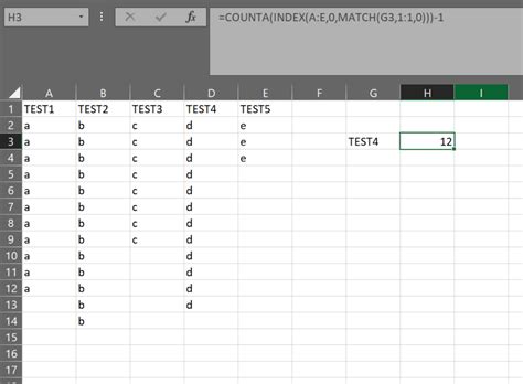 Excel Formula To Counta Based On Header Value Stack Overflow