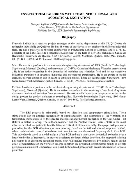 Pdf Ess Spectrum Tailoring With Combined Thermal And Acoustical