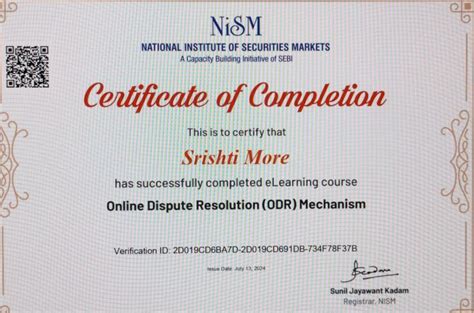 Srishti More On Linkedin Thrilled To Share My New Milestone About Online Dispute Resolution Odr