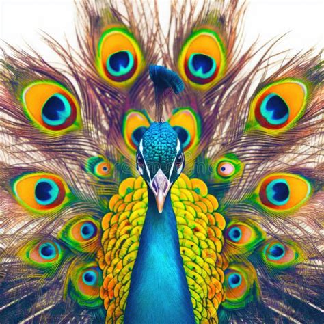 Bonito Plumaje Del Color Pavo Real Stock De Ilustración Ilustración