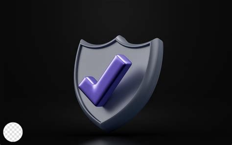 Premium Psd Security Shield Check Mark Sign On Dark Background 3d