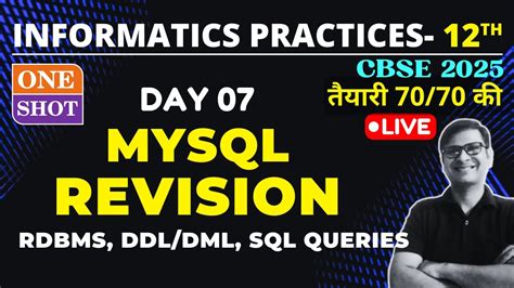 Day07: MySQL Revision in One Shot | Class 12 Informatics Practices ...