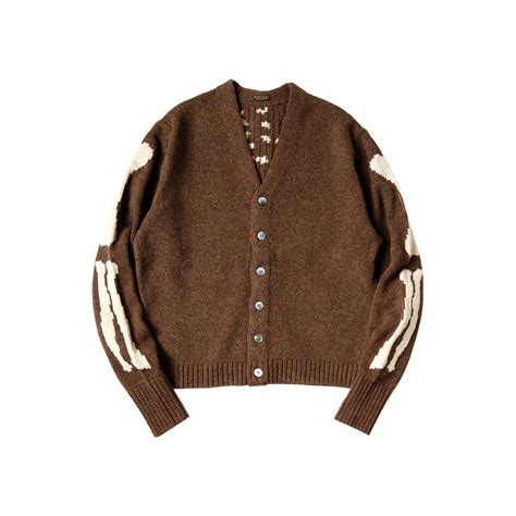 캐피탈 5g 울 본 숏 가디건 브라운 Kapital Kream