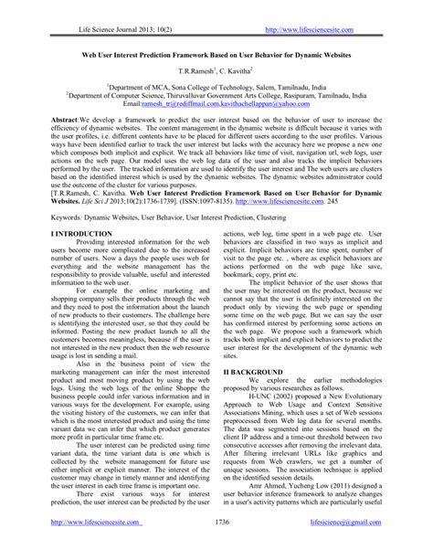 Pdf Web User Interest Prediction Framework Based On User Behavior For Dynamic Websites