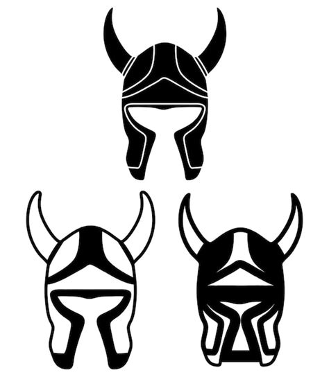Premium Vector Set Vector Warrior Icon Logo Viking Helmet Symbol