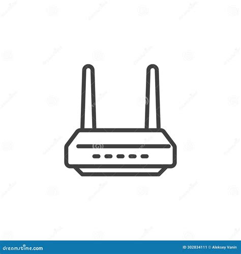 Wifi Router Line Icon Stock Vector Illustration Of Design