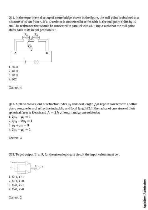 JEE Main Sample Paper PDF Set A For B Tech With Solutions AglaSem Admission
