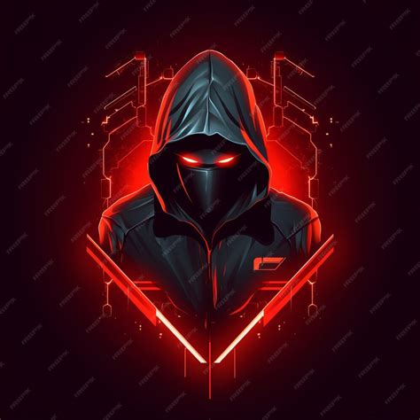 Premium Photo Hooded Hacker Logo Mascot