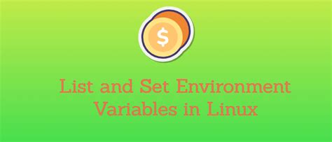 List And Set Environment Variables In Linux