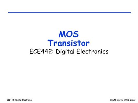 PPT MOS Transistor PowerPoint Presentation Free Download ID 4048457