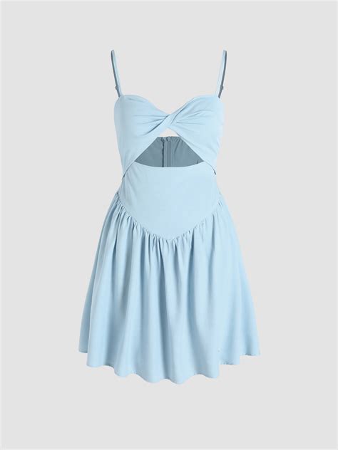 Solid Cut Out Mini Dress Cider