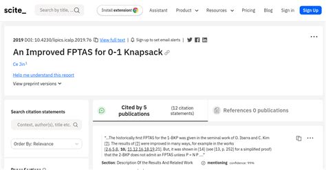 an improved fptas for 0 1 knapsack [scite report]