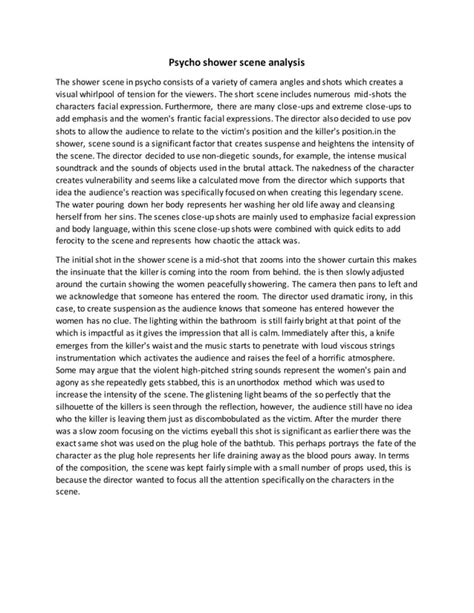 Psycho Shower Scene Analysis Docx