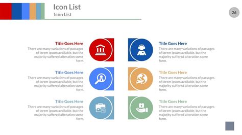 Set Of Four Different Colored Icons Google Slides Theme And Powerpoint Template Slidesdocs