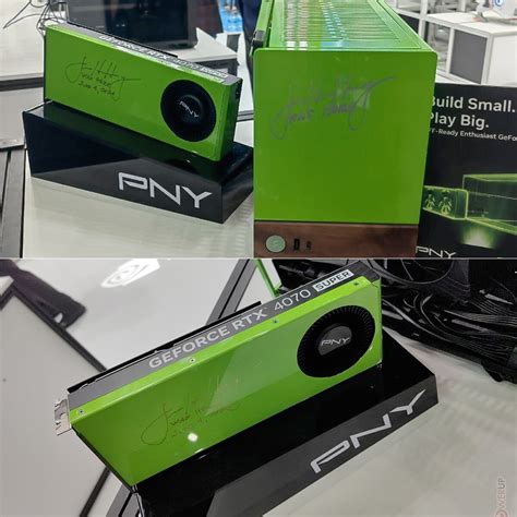 World S Only Green Pny Rtx 4070 Super Turbine Gpu Signed By Nvidia Ceo