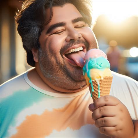 Fat Guy Licking Ice Cream Blank Template Imgflip