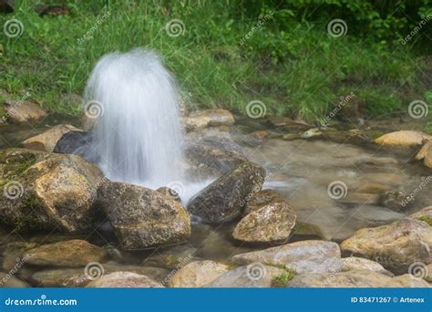 Artesian Well Eruption Of Spring Natural Environment Stones And
