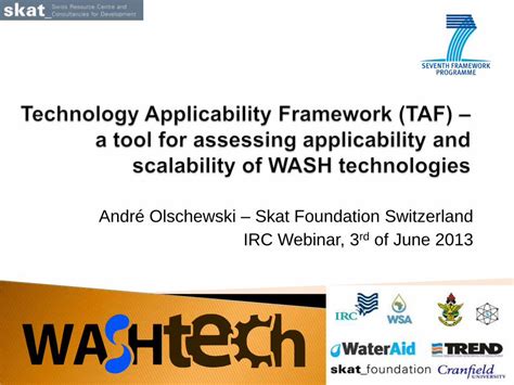 Pdf Technology Applicability Framework Taf A Tool For Assessing