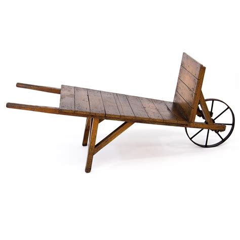 Antique Oak Flatbed Wheelbarrow With Iron Wheel At 1stdibs Vintage