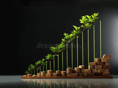 Data Visualization In The Form Of A Growing Tree And Green Bars