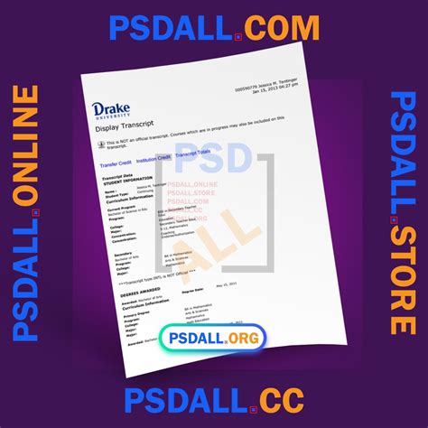 Florida Gateway College Academic Transcript Template In Pdf Format