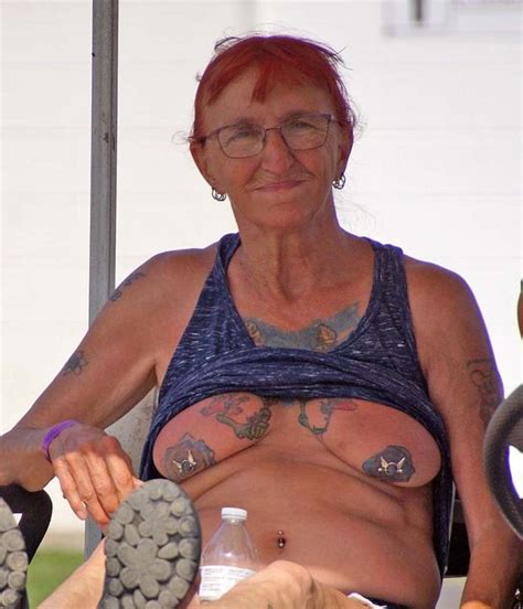 Biker Granny Has Her Tits Out Sexrepository69