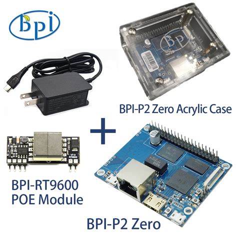 Banana Pi Bpi P2 Zero Com Case Power Poe Allwinner H3 Quad Core Cortex