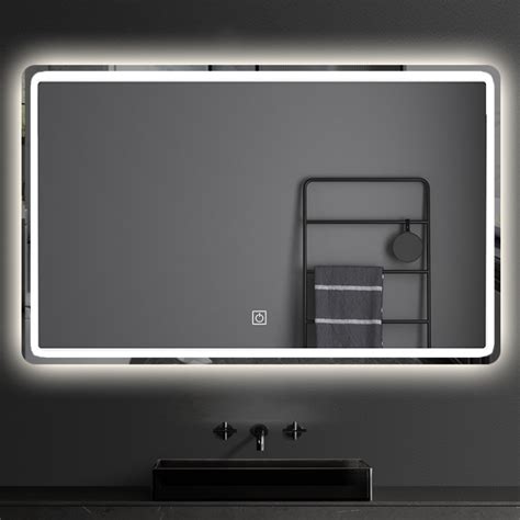 Espejo Rectangular Con Luz Led Blanca 80x60 Cm De Ambient