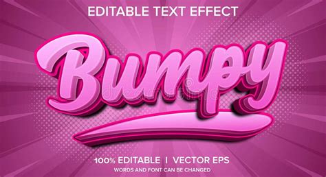 Bumpy 3d Vector Text Effect With Modern Style Design Stock Vector