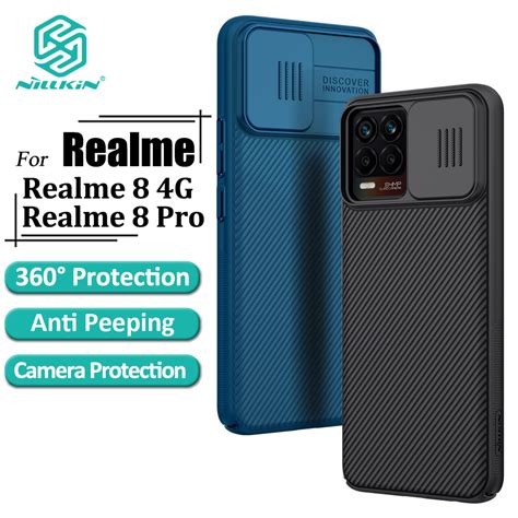 Nillkin Luxury Hard PC Phone Case Realme 8 4G Realme 8 Pro Case CamShield With Camera Slide