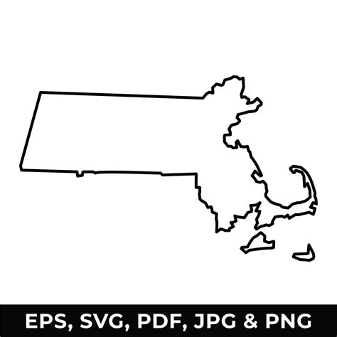 Massachusetts State Outline Svg Massachusetts Map Clipart