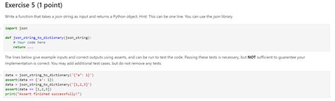 Solved Exercise Point Write A Function That Takes A Chegg
