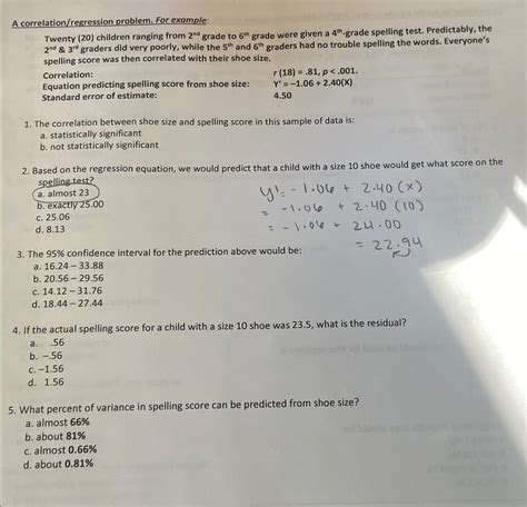 Solved A Correlation Regression Problem For Example Twenty Chegg Com