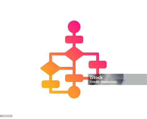 Block Diagram Icon Path Scheme Sign Vector Stock Illustration