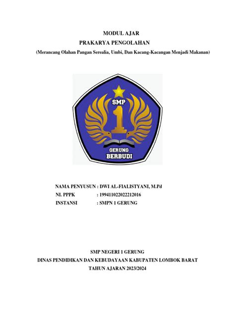 Modul Ajar Prakarya Pengolahan Pdf Modul Ajar Prakarya Pengolahan Pdf