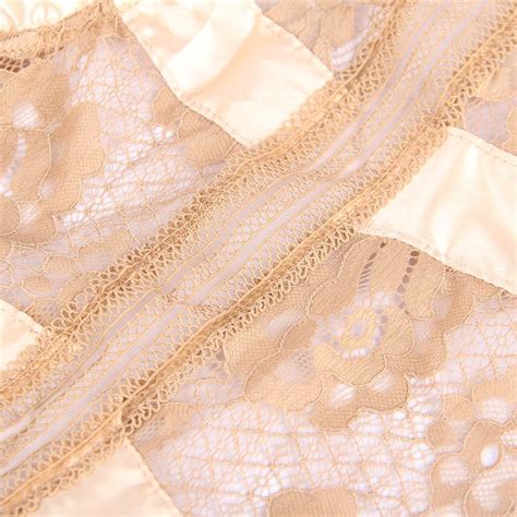 Plus Size Beige High Quality Eyelash Lace Splice Sexy Bodysuit Ohyeah