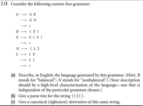 solved consider the following context free grammar g