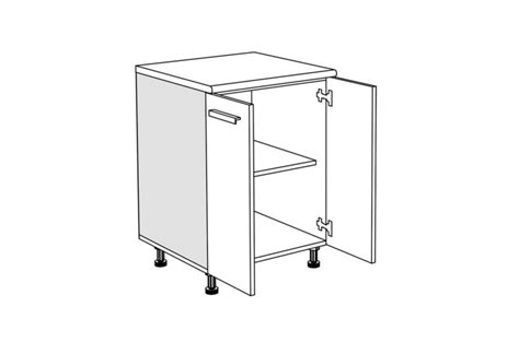 Кухненски шкаф долен с две врати In D60 дъб артизан • Модулна кухня In дъб артизан • Мебели Монема